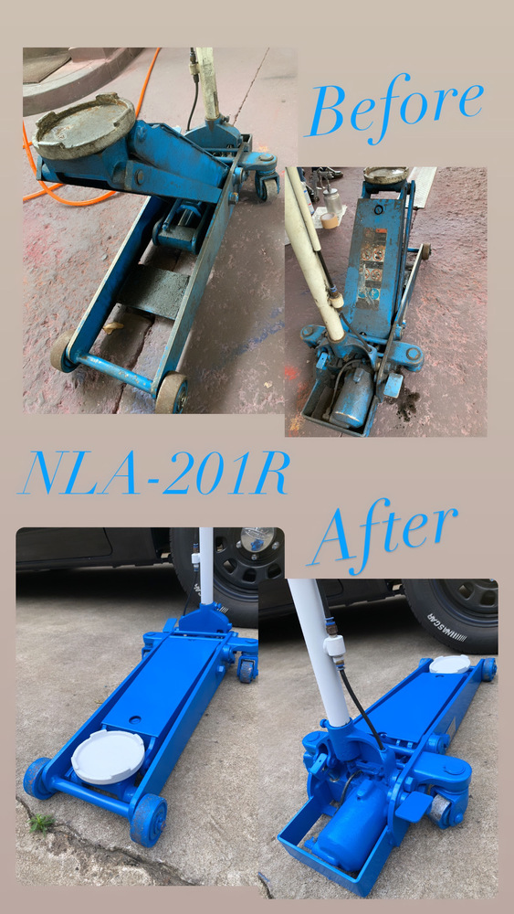 長崎低床ショートエアージャッキ2ton NLA-201R事例紹介｜大阪・兵庫での油圧機器修理は石上工作所