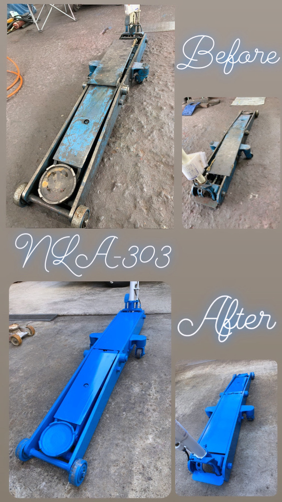 長崎エアー低床ロング式ジャッキ NLA-303事例紹介｜大阪・兵庫での油圧機器修理は石上工作所